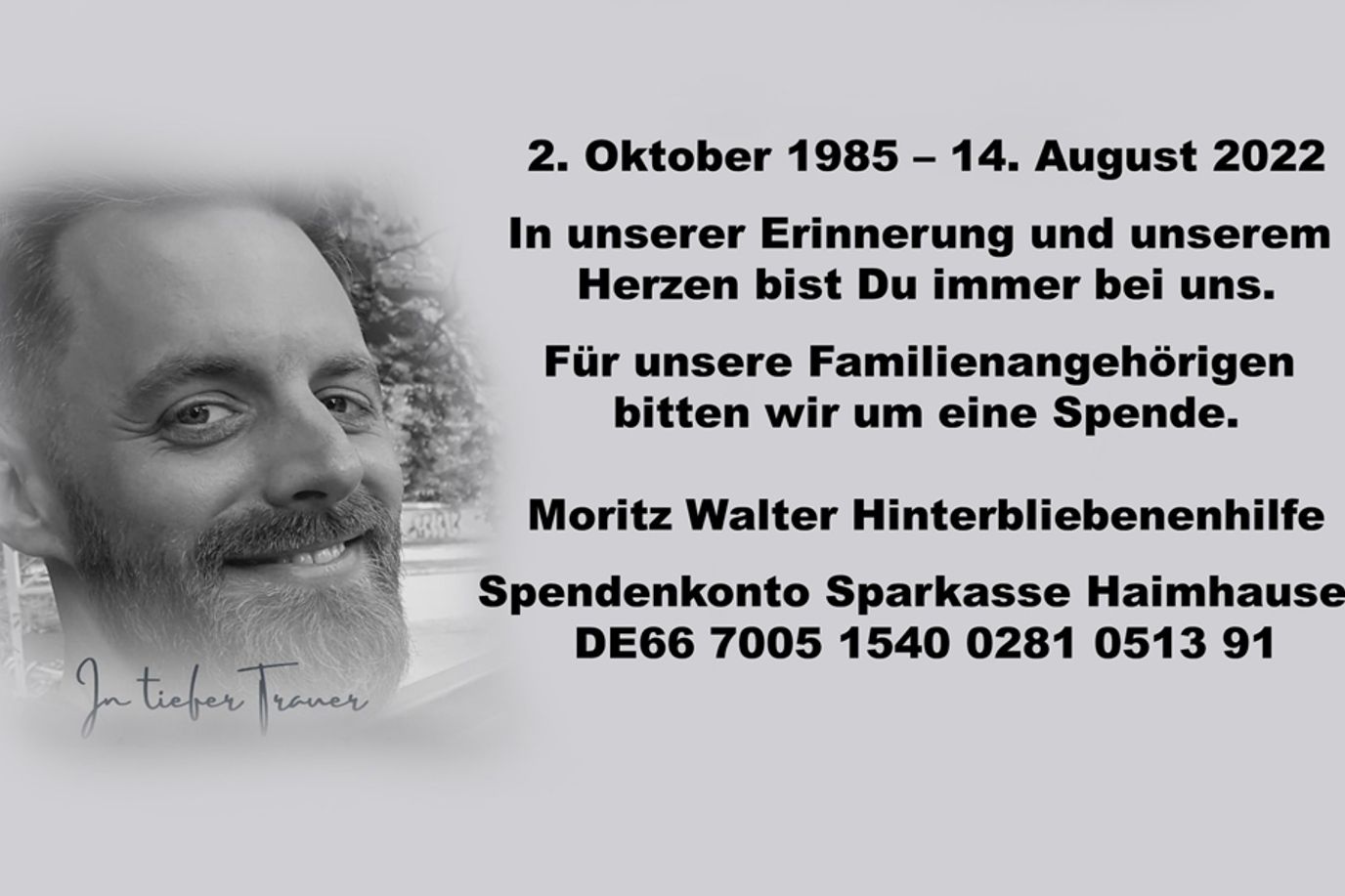 Moritz Joachim Walter tödlich verunglückt | BFV