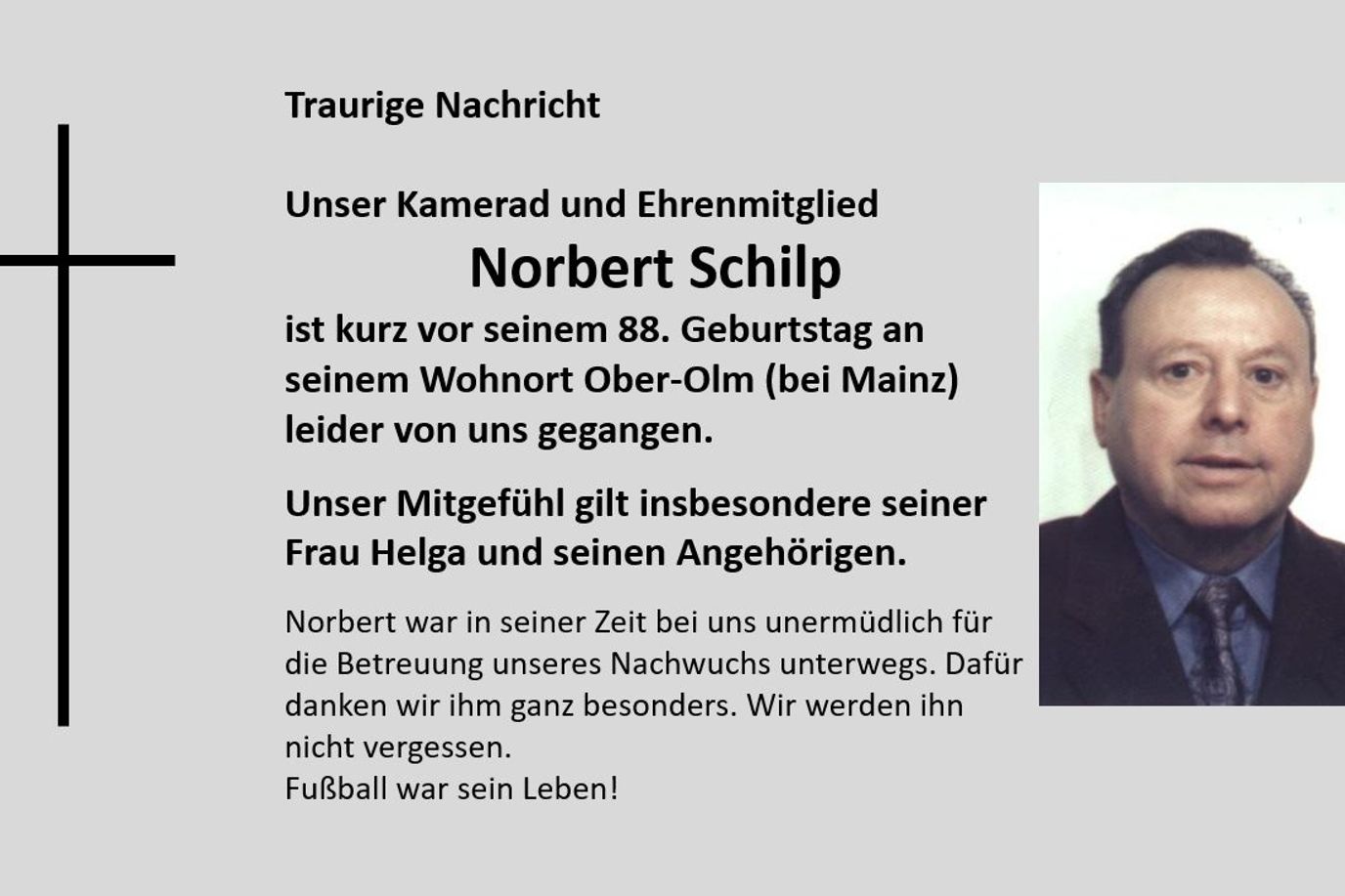 Traurige Nachricht | BFV